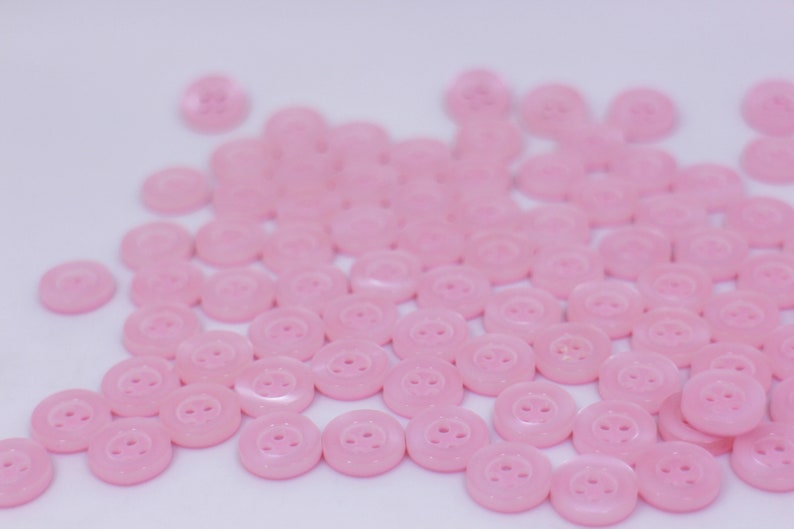 Light Pink Buttons, Pastel Pink Color, Raised Wide Edge, Four Holes ...