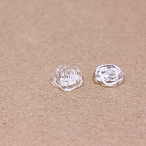 Clear Rose Acrylic Shank Buttons, Flower Floral Shape, Transparent ...