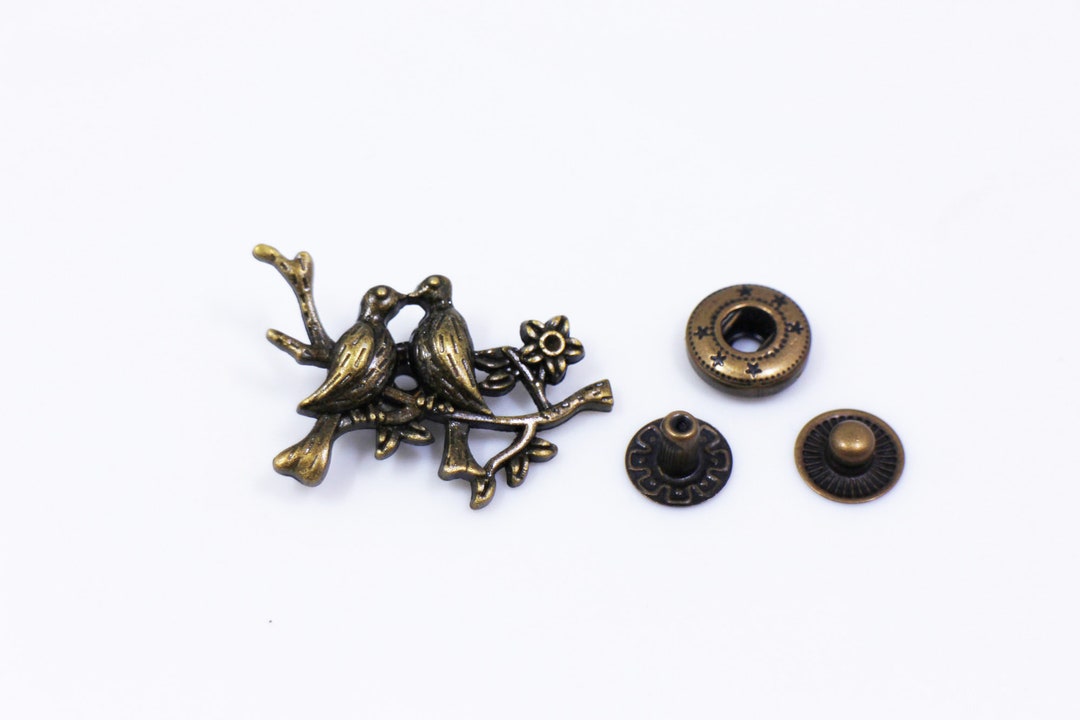 Bird Metal Snap Fastener, Animal Snap Buttons, Antique Bronze Press ...