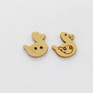 Duck Wood Button, Children Button, Animal Button, Natural Wooden Button ...