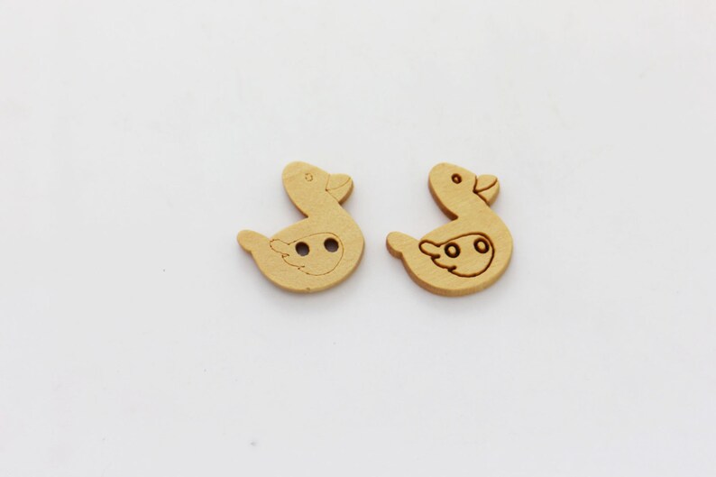 Duck Wood Button, Children Button, Animal Button, Natural Wooden Button ...