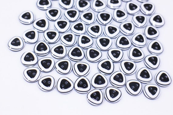 Black and White Triangle Buttons Round Shaped Buttons Small - Etsy