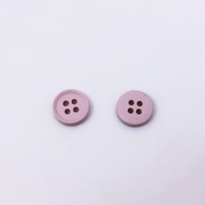 Matte Light Pink Buttons, Pastel Pink Solid Color, Four Hole, Thin ...