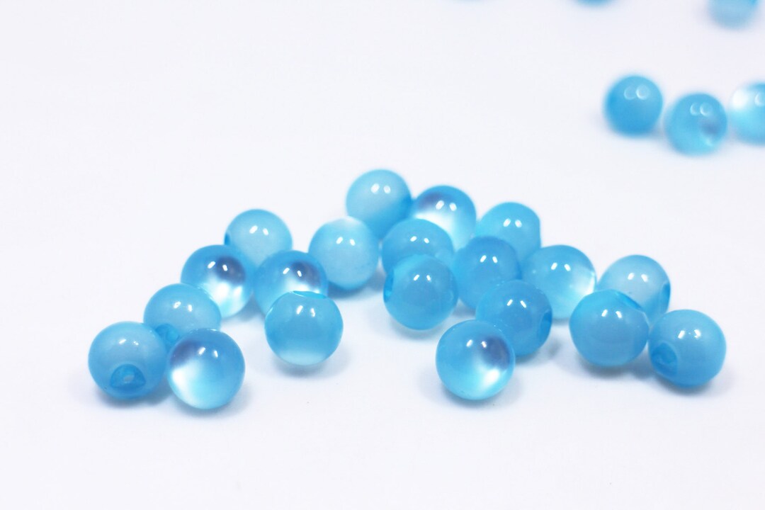 Blue Ball Shaped Shank Buttons, Sphere Shape, Pastel Light Blue, Shiny ...