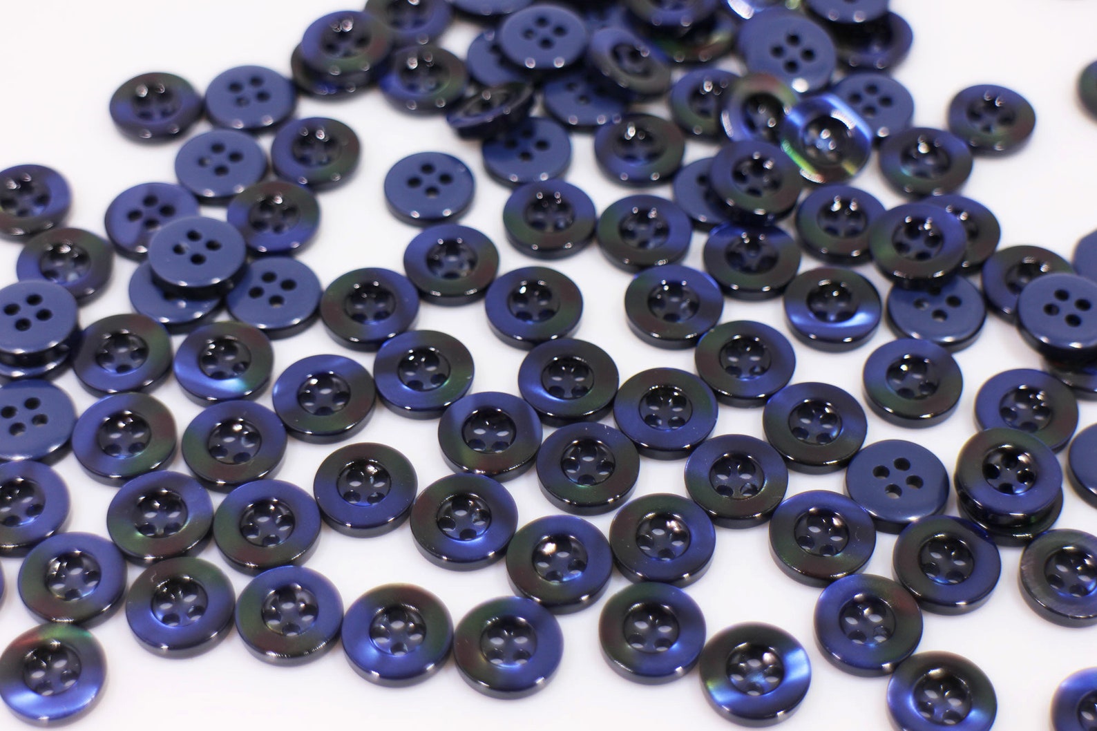 Dark Blue Buttons Small Blue Buttons Four Holes Buttons | Etsy