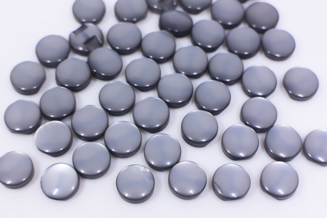 Gray Shank Button, Tunnel Shank, Round Shape, Extra Small Size, Grey ...