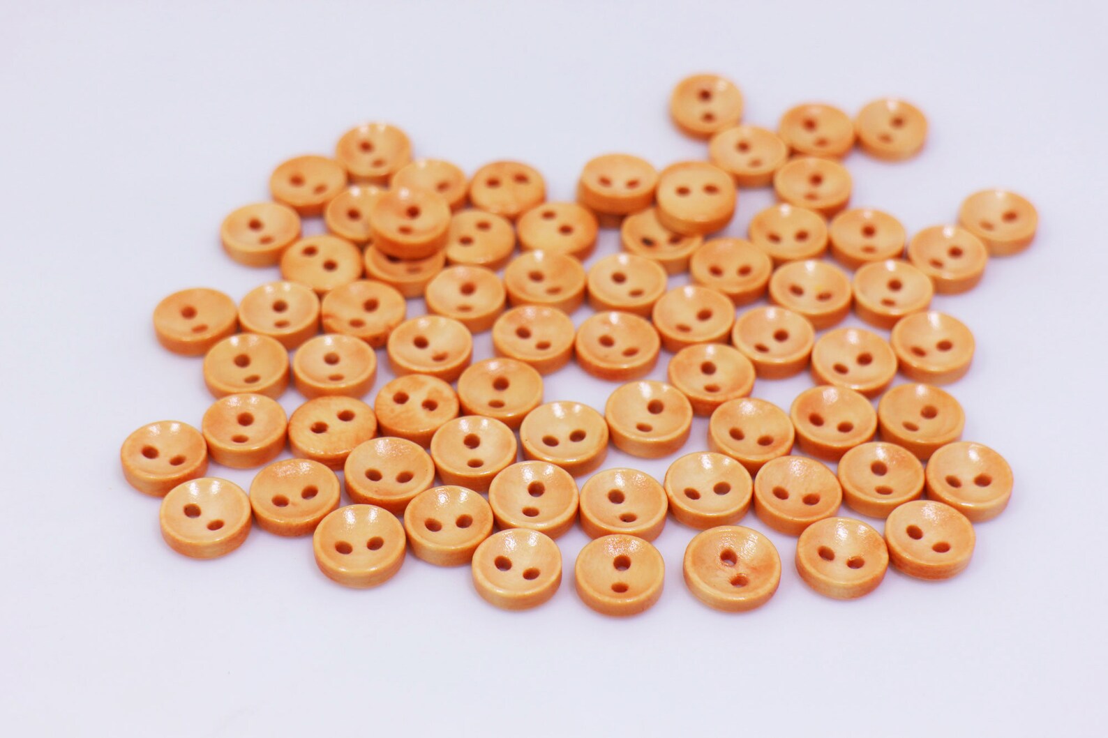 Extra Small Light Brown Wooden Button Mini Natural Wood | Etsy