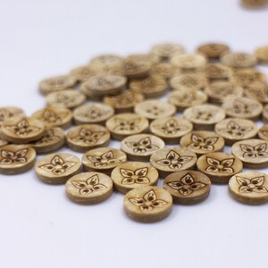 Flower Coconut Shell Buttons, Floral Print, Four Leaf Flowers, BOHO ...