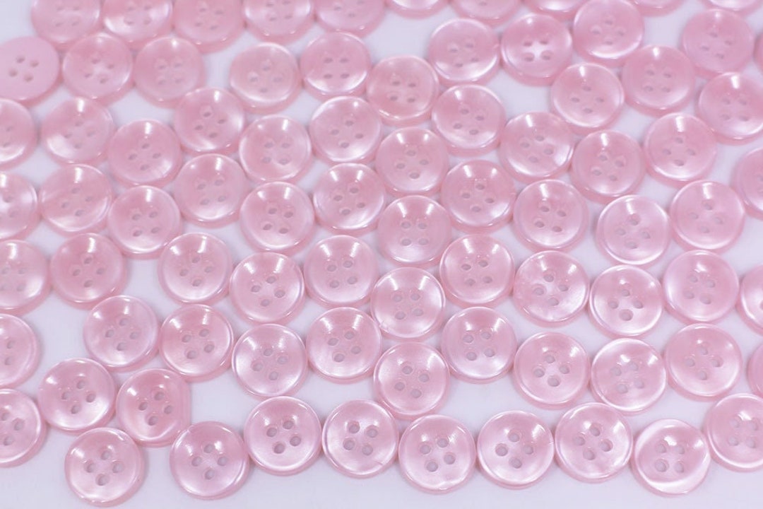 Light Pink Buttons, Bowl Shaped Buttons, Small Pale Pink Resin Button ...