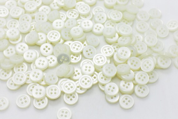Cream White Button Pearl Baby Children Buttonfour Holes Sew | Etsy