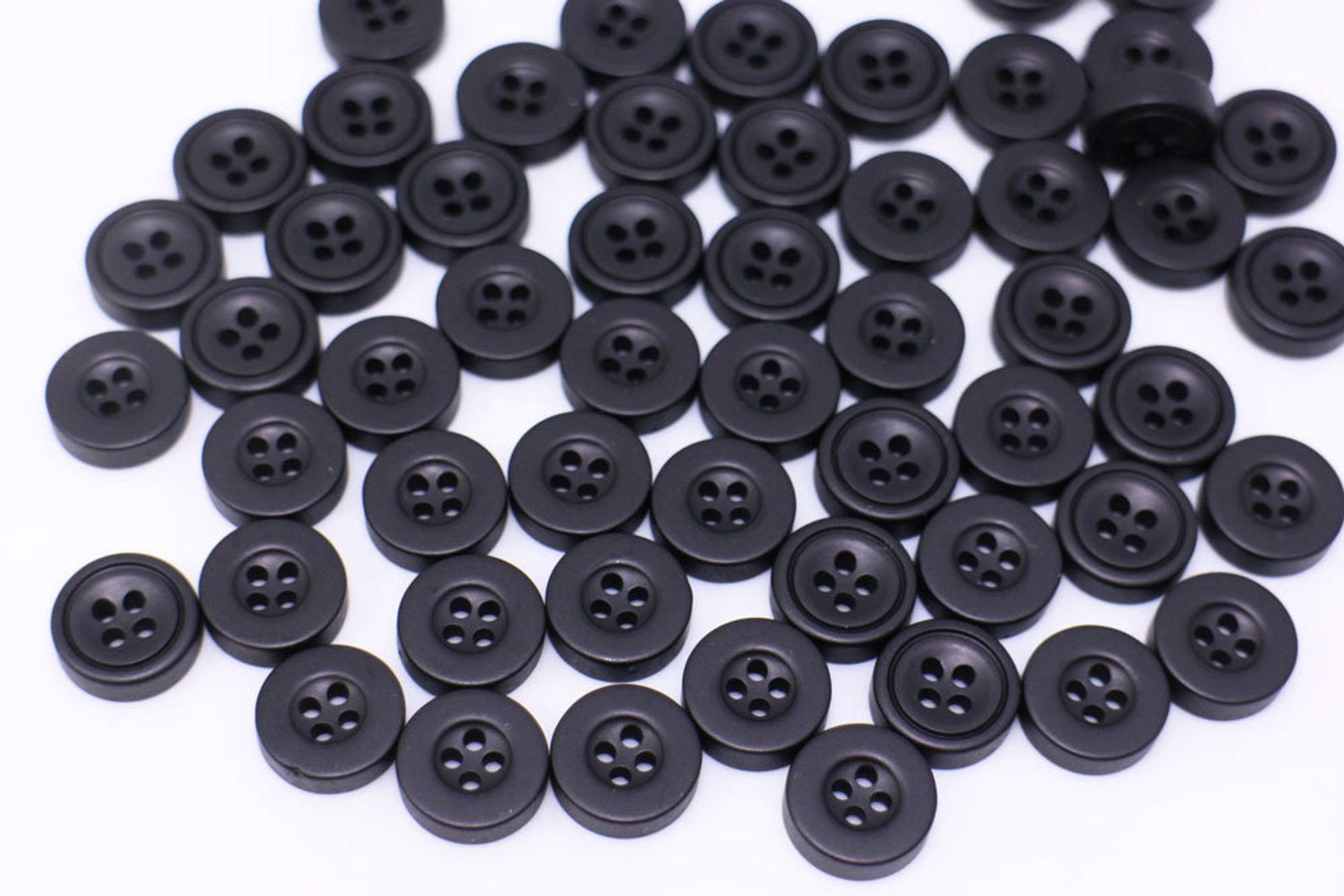 Double Sides Matte Black Buttons One Side Wide Edge One Side - Etsy