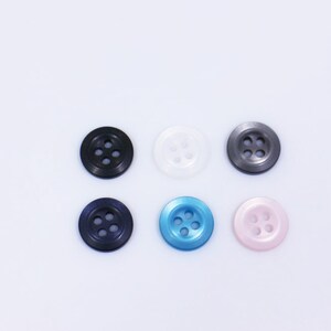 Frosted White Buttons, Wide Edge, for Sewing Blouse Shirt Pajamas, Four ...