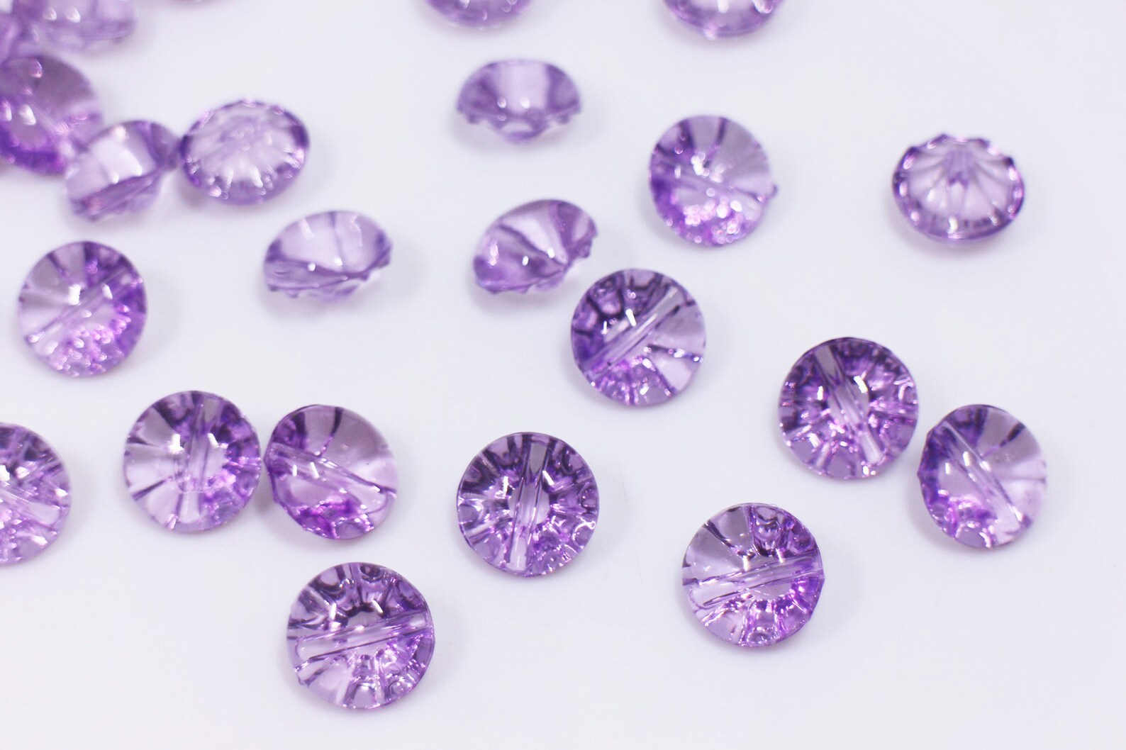 Purple Acrylic Shank Buttons, Lavender Purple, Transparent Clear ...