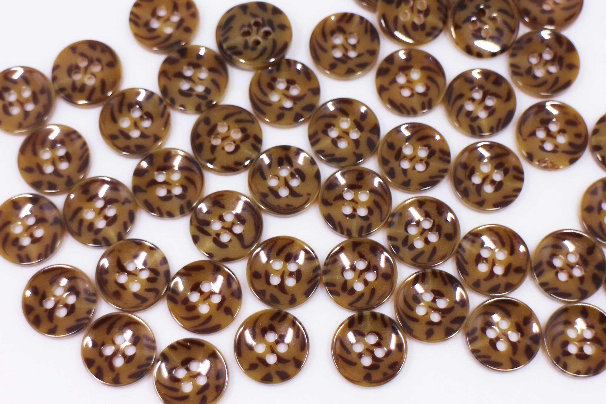 Leopard Pattern Buttons Animal Print Button Brown Buttons | Etsy