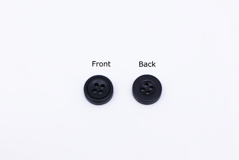 Double Sides Matte Black Buttons One Side Wide Edge One Side - Etsy
