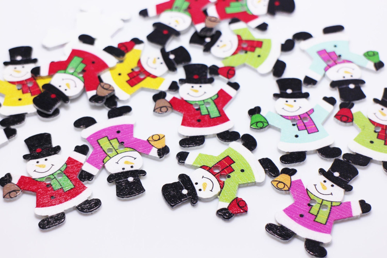 Snowman Button Christmas Button Cartoon Xmas Button - Etsy