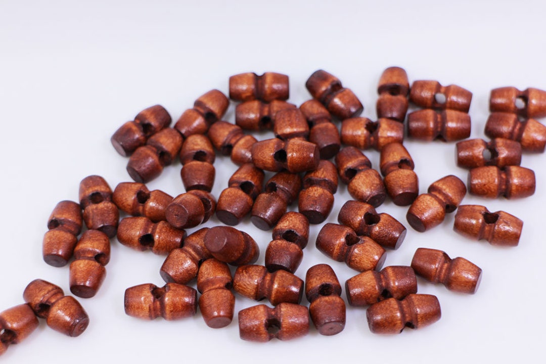 Mini Red Brown Toggle Wooden Buttons, Wood Made, Extra Small Tiny Size ...
