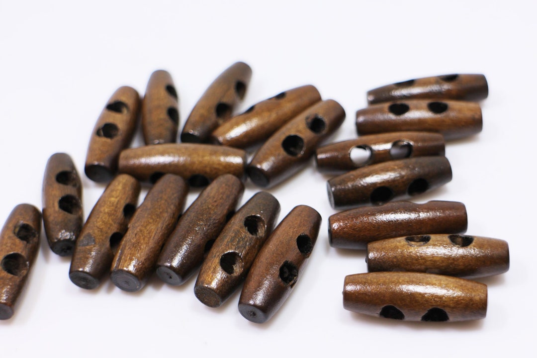 Brown Wooden Toggle Button, Small Wood Toggle, Two Holes Toggles ...