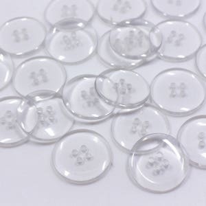 50 Clear Four Holes Buttons, Transparent, Invisible Buttons, 10mm, 12mm ...
