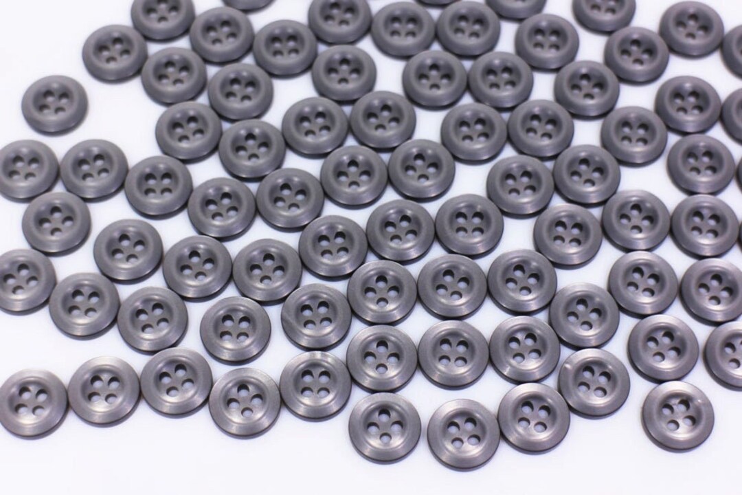 Frosted Gray Buttons, Wide Edge, for Men Suit Shirt, Four Holes, Made ...
