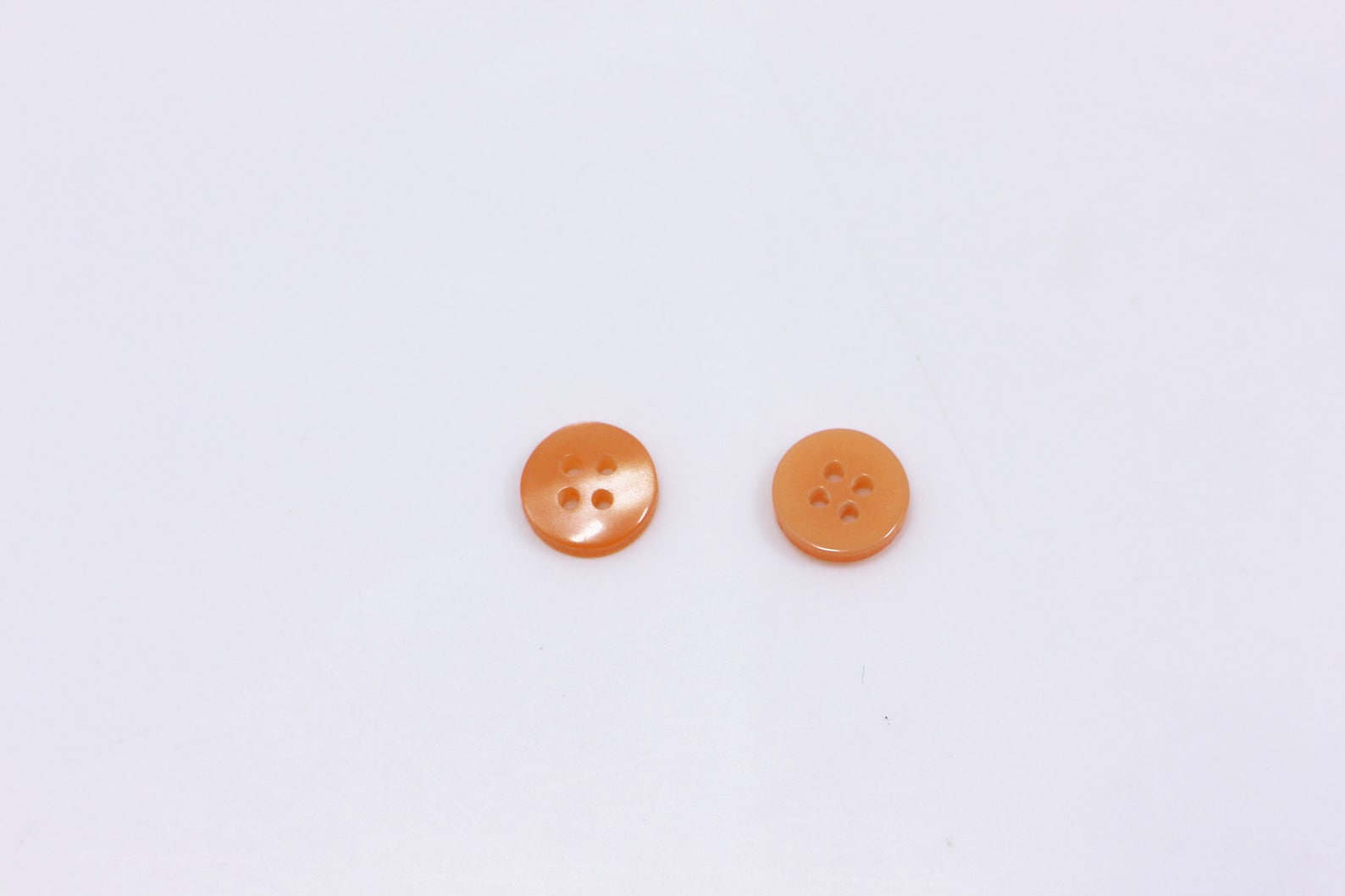 Light Orange Button, Shiny Orange Button, Small Four Holes Sewing ...
