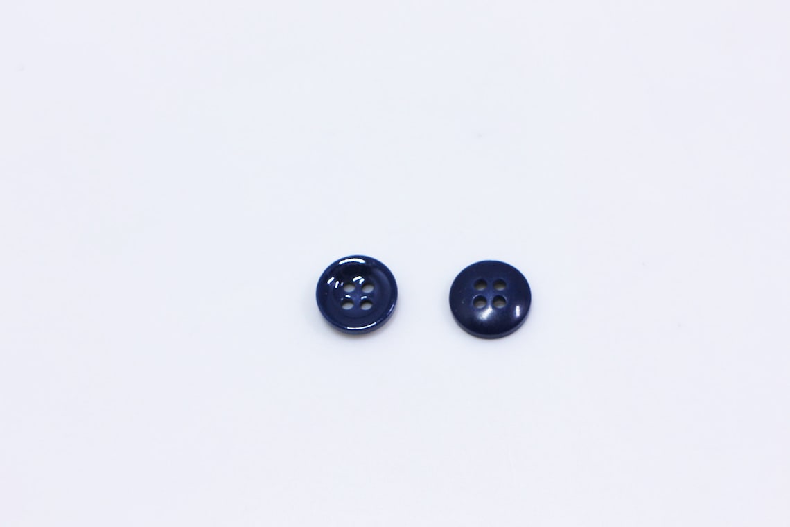 Dark Blue Buttons Shiny Deep Blue Buttons Four Holes Resin - Etsy