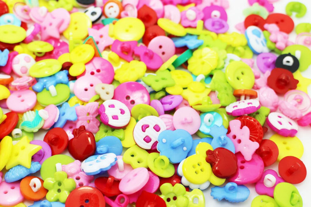 400 Children Mix Lots Shank Buttons, Colorful Fun Cute, Random Style ...