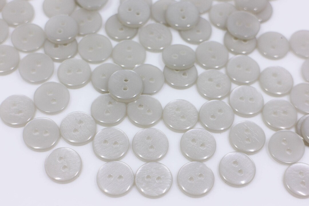Light Grey Buttons, Gray Color, Two Holes, Round Shaped, Smooth Edge ...