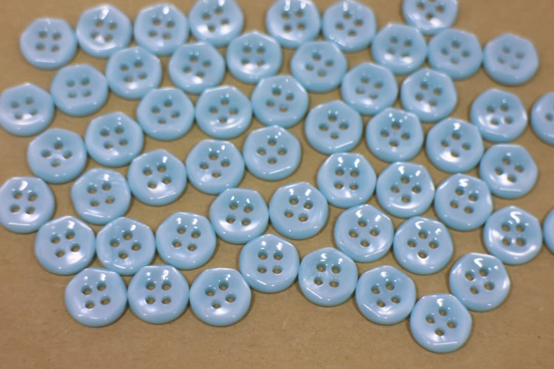 Teal Blue Hexagon Buttons, Light Blue Color, Round Shape, for Sewing ...