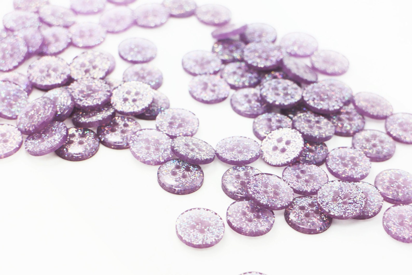 Purple Glitter Shimmer Button Light Purple Color Four Holes - Etsy
