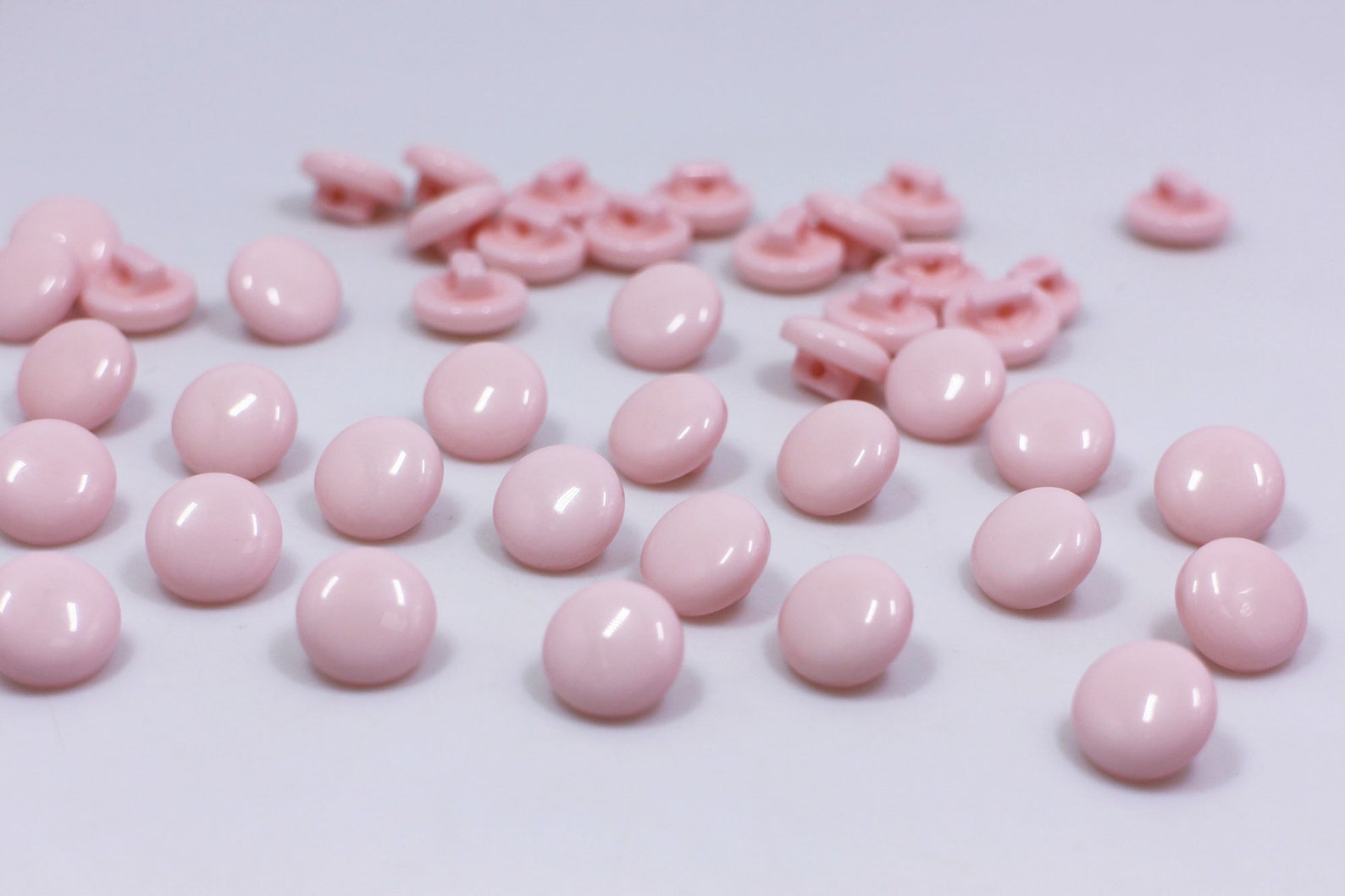 Light Pink Shank Button Glossy Pastel Pink Shank Button - Etsy