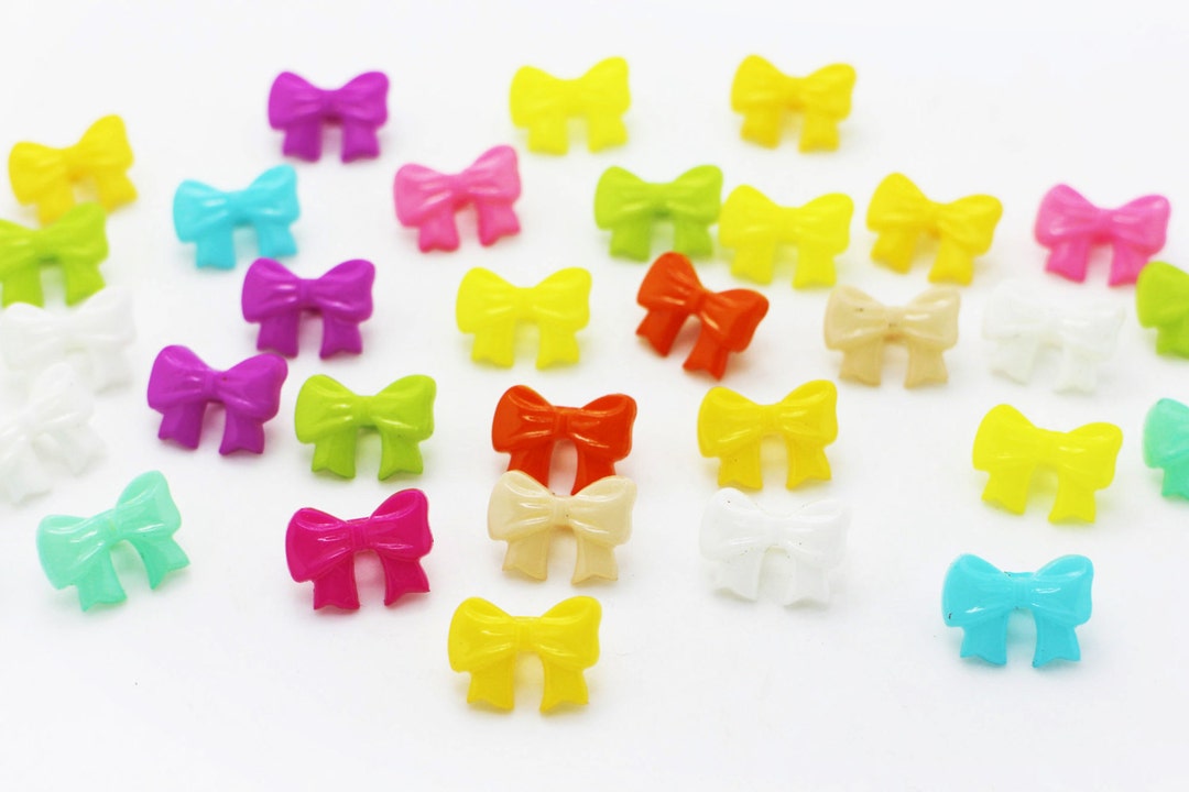Butterfly Bow Shank Buttons, Bows Shape, Rainbow Colors, Decorative Cut ...