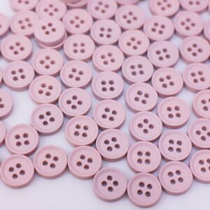 Matte Light Pink Buttons, Pastel Pink Solid Color, Four Hole, Thin ...