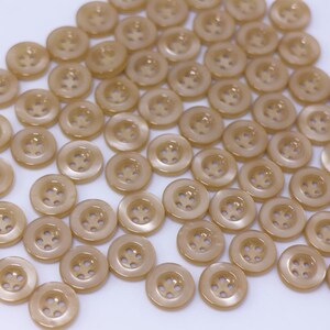 Light Khaki Buttons, Small Size, Brown Color, Wide Edge, Made of Resin ...