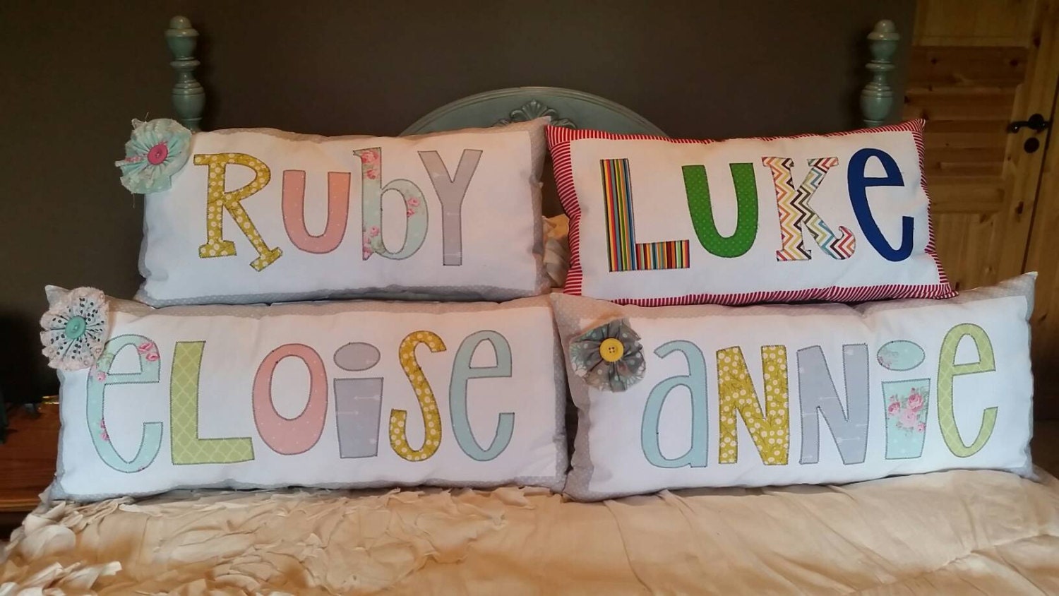 Made to Order Custom Applique Name Pillows - Etsy