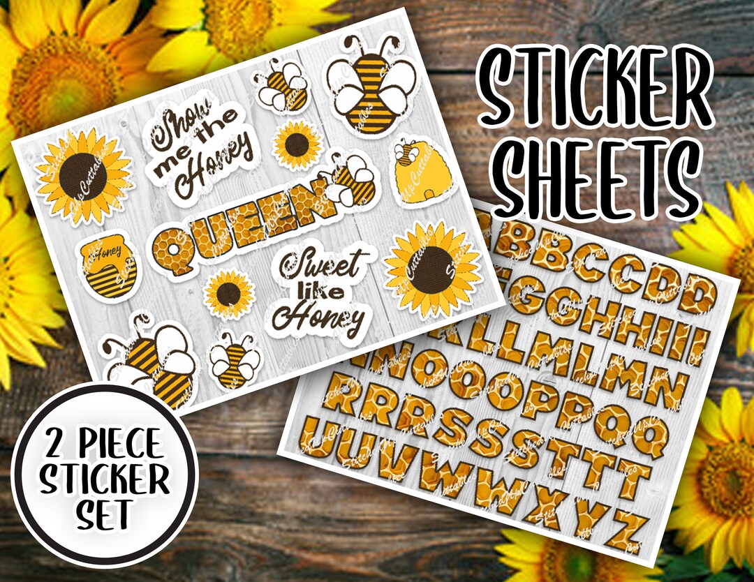 Bumble Bee Sticker Sheet With Coordinating Letters Great for Diy Tiered ...