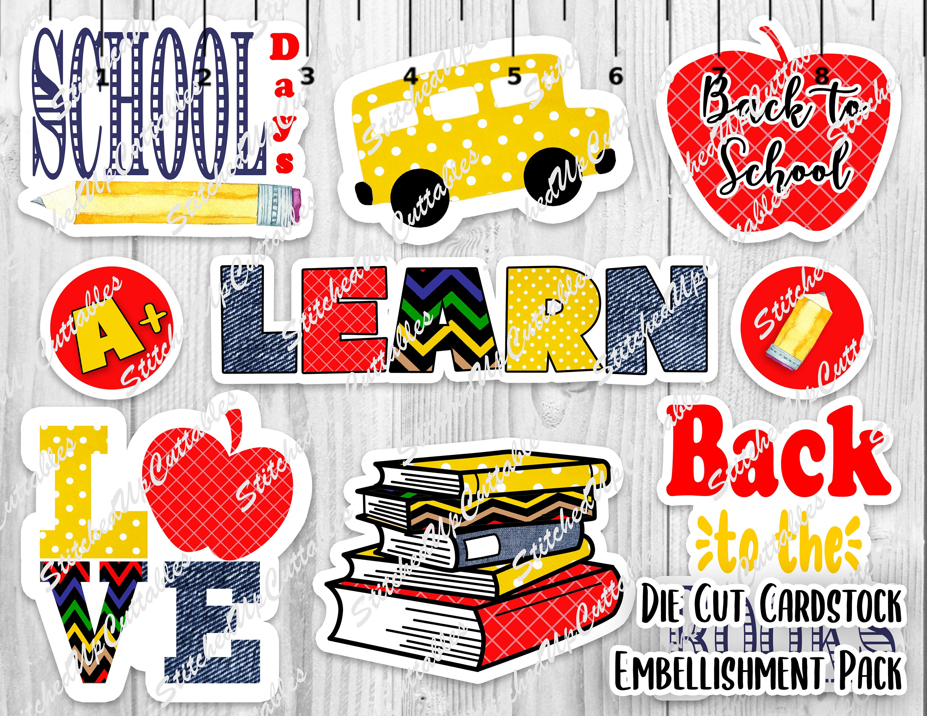 Learn Sticker Sheet or Die Cut Cardstock Embellishment Pack - Etsy