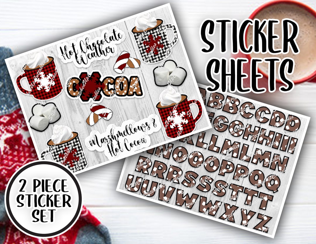 Hot Cocoa Sticker Sheet With Coordinating Letters Great for Diy Tiered ...