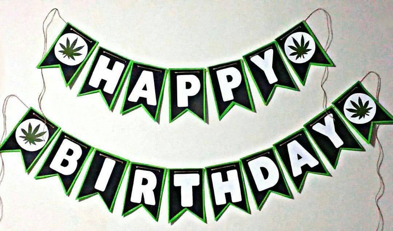 420 Bannercannabis Leaf Birthday Banner - Etsy