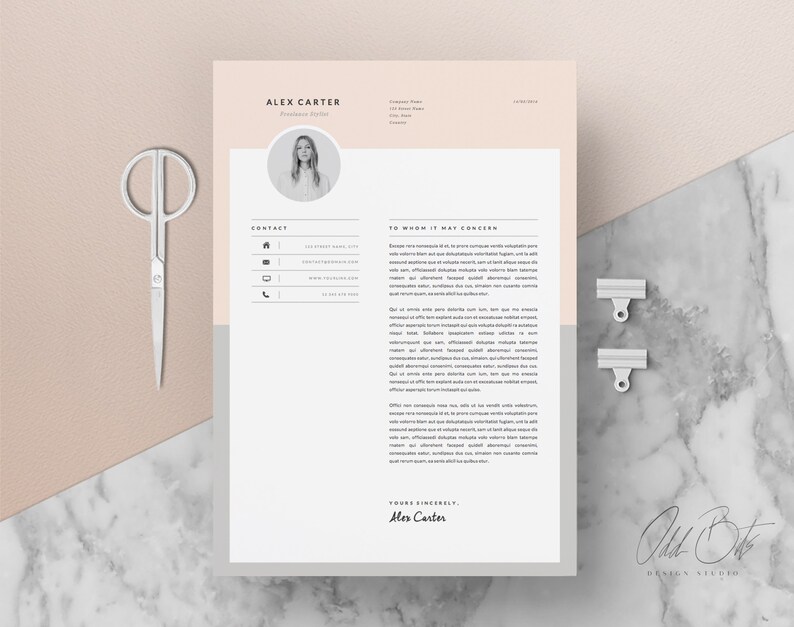 Modern Resume Template & Cover Letter Icon Set for Microsoft Word 4 ...