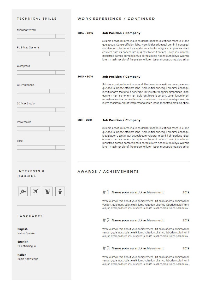 5 Page Resume Template / CV Template Pack + Cover Letter & References ...