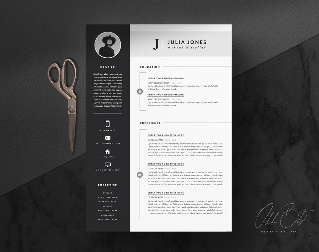 Professional Resume Template & Cover Letter Icon Set for Microsoft Word ...