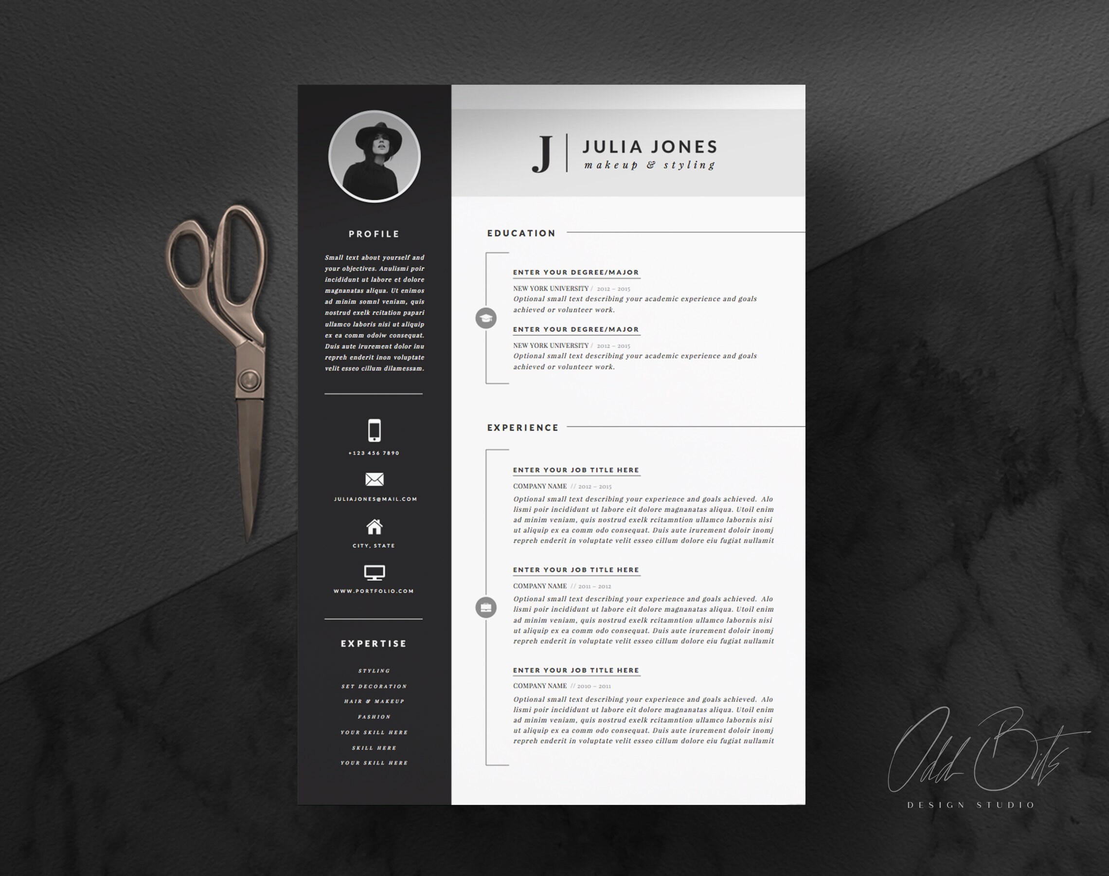 Résumé Templates Paper Icon pack / Instant download Curriculum Vitae ...