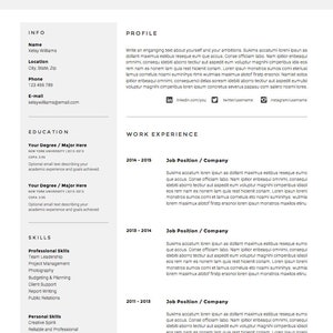 5 Page Resume Template / CV Template Pack + Cover Letter & References ...
