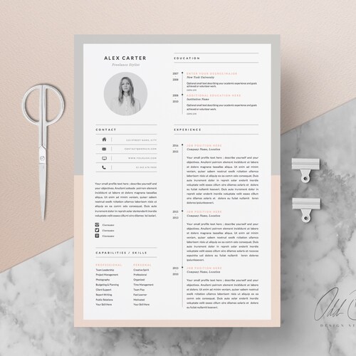 Resume Template / CV Template Cover Letter for Word 3 Page - Etsy
