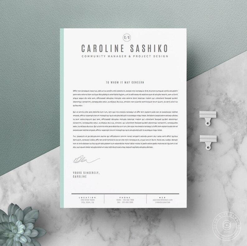 Resume Template / CV Template Cover Letter for Word 4 Page Pack 66 ...