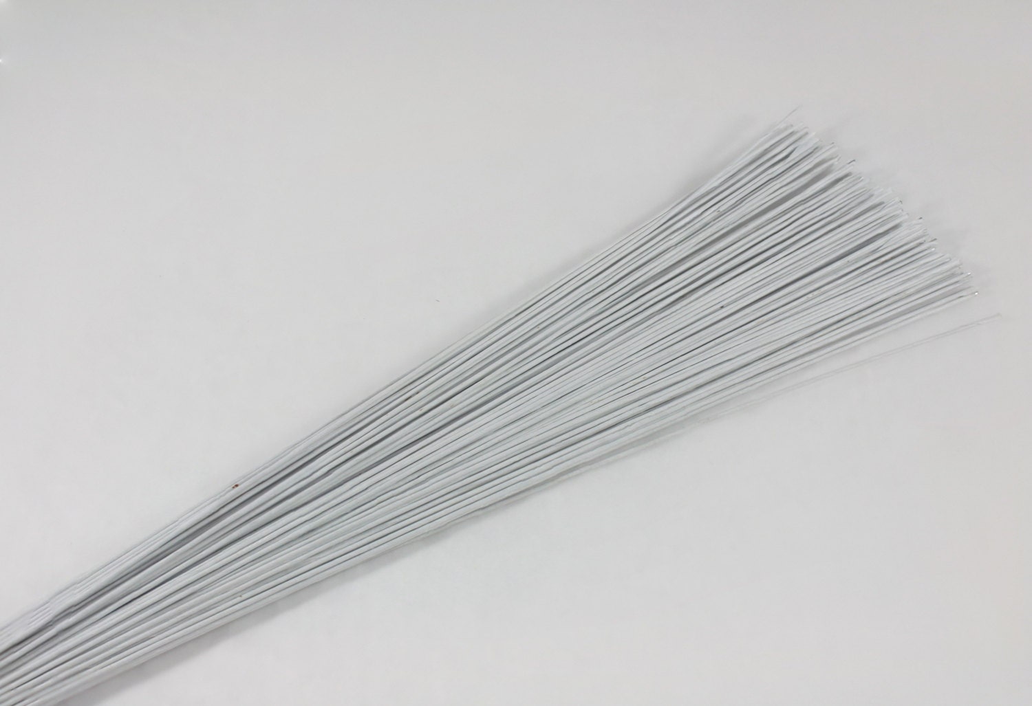 100 Lines White Floral Wire Flower Stem Artificial Length 12" Size 20 ...