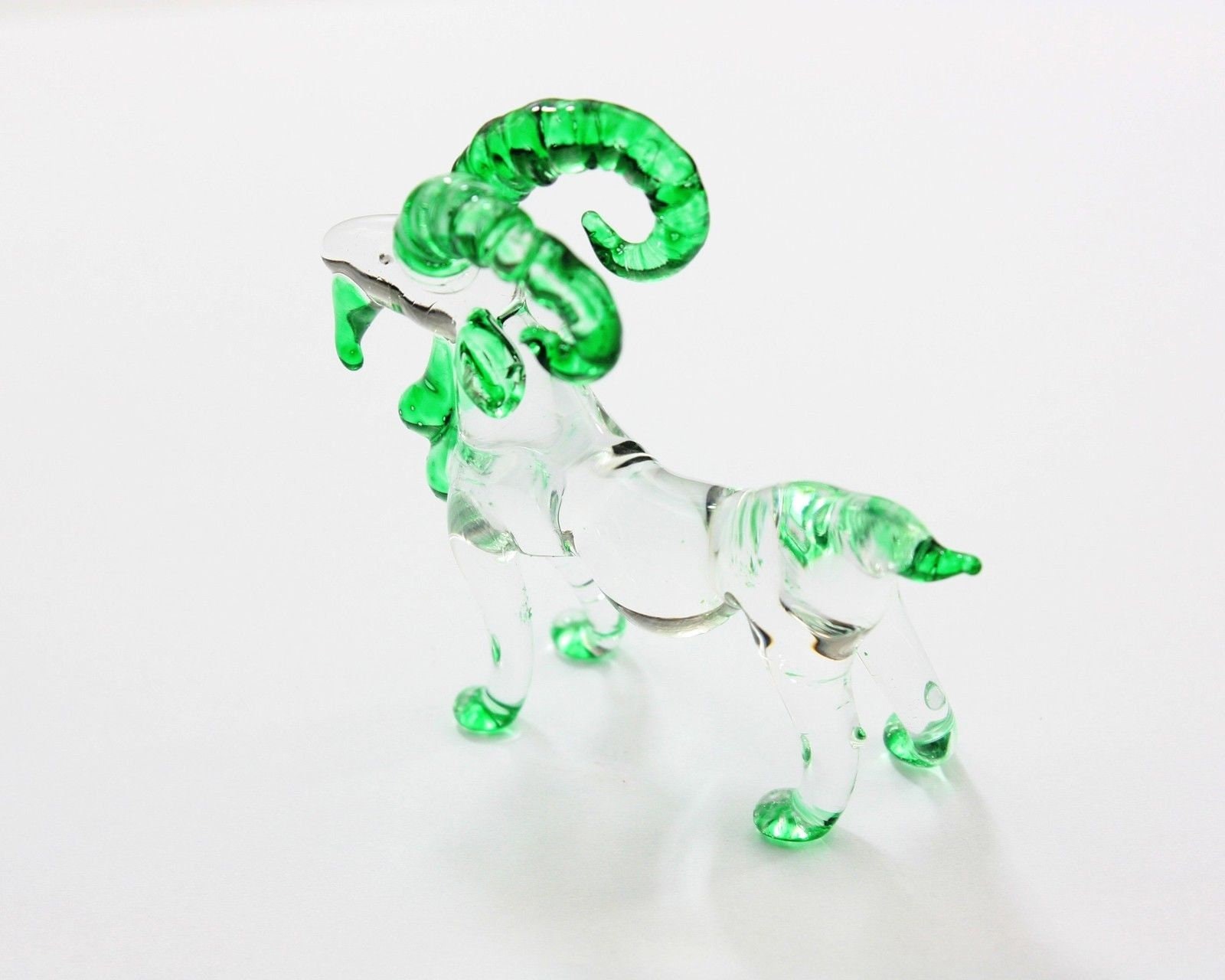 Small Glass Animal Goat Miniatures Figurines Decor Handmade - Etsy