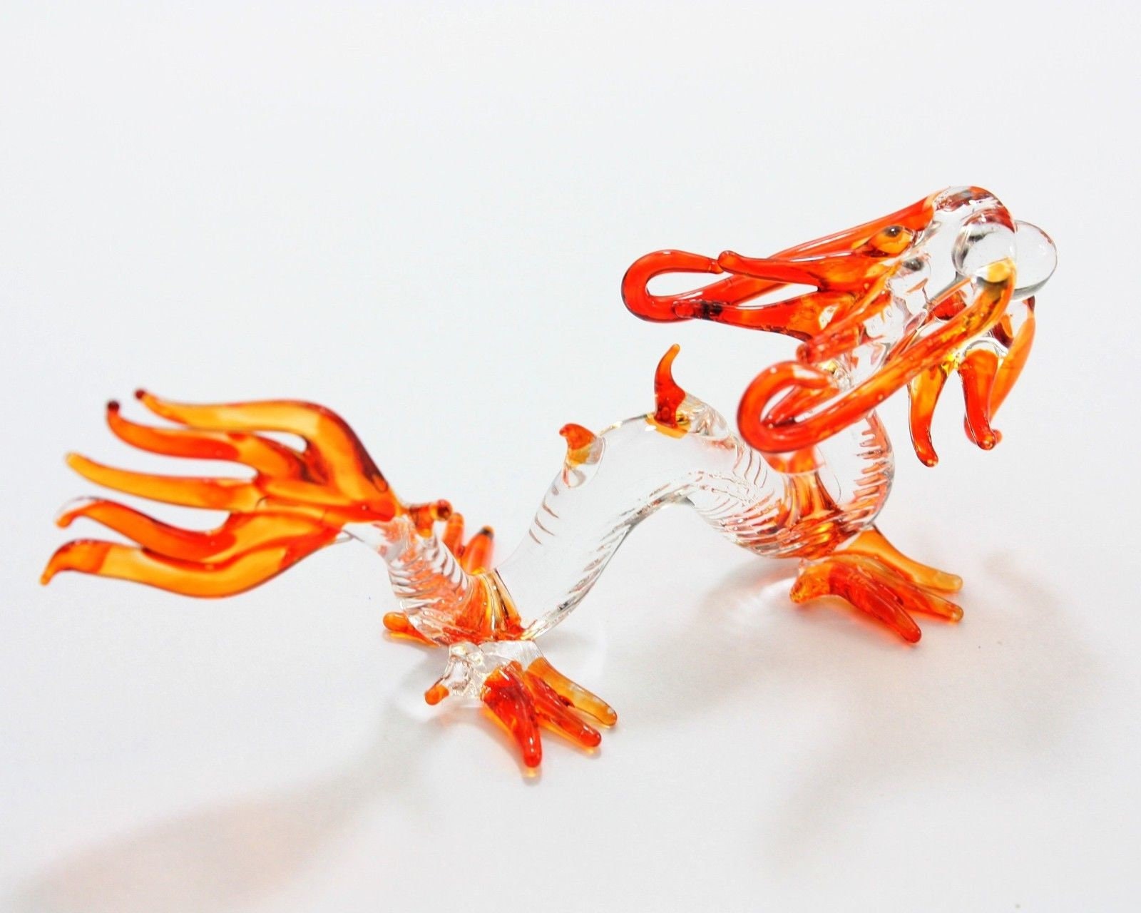 Small Glass Animal Dragon Miniatures Figurines Decor Handmade - Etsy