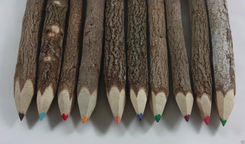 10 Colour Wooden Colour Twig Pencils Tamarind Sticks Natural - Etsy